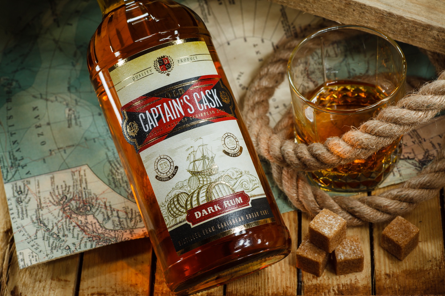 Label Redesign of Belgian Captain’s Cask Dark Rum - World Brand Design ...