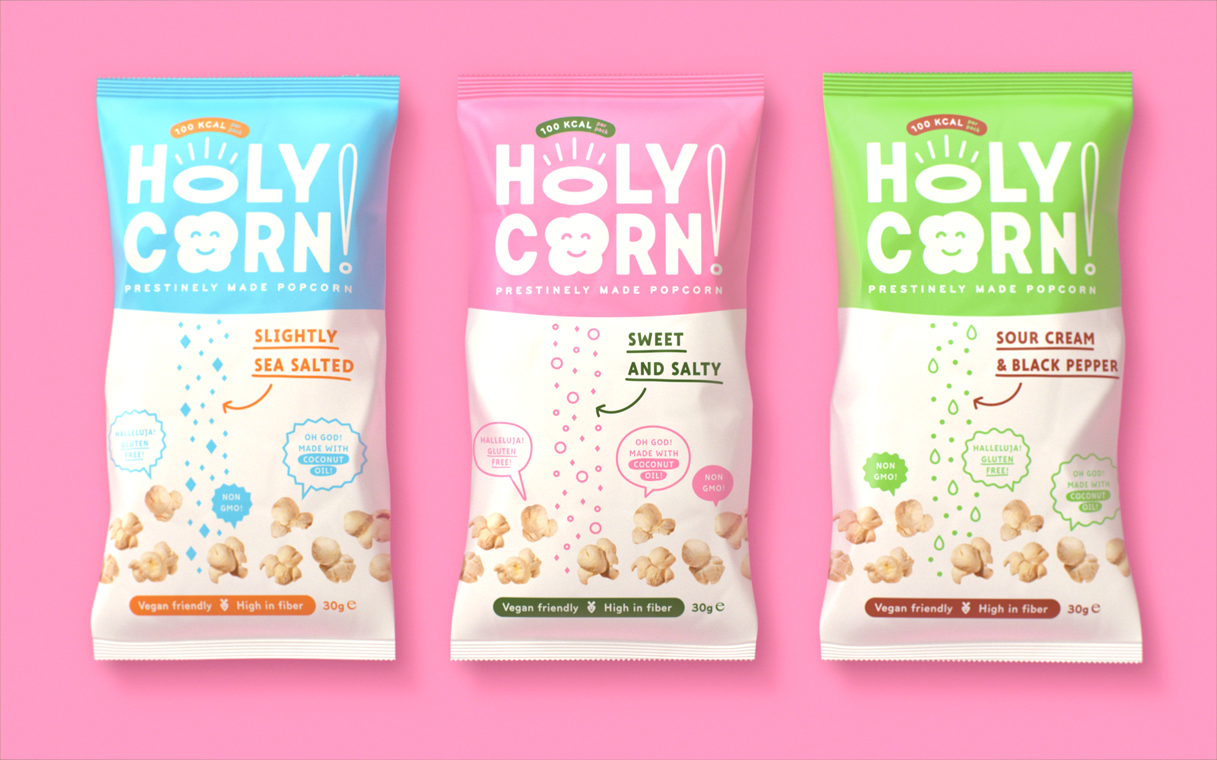 Brand And Packaging Design Concept For Healthy And Tasty Popcorn
