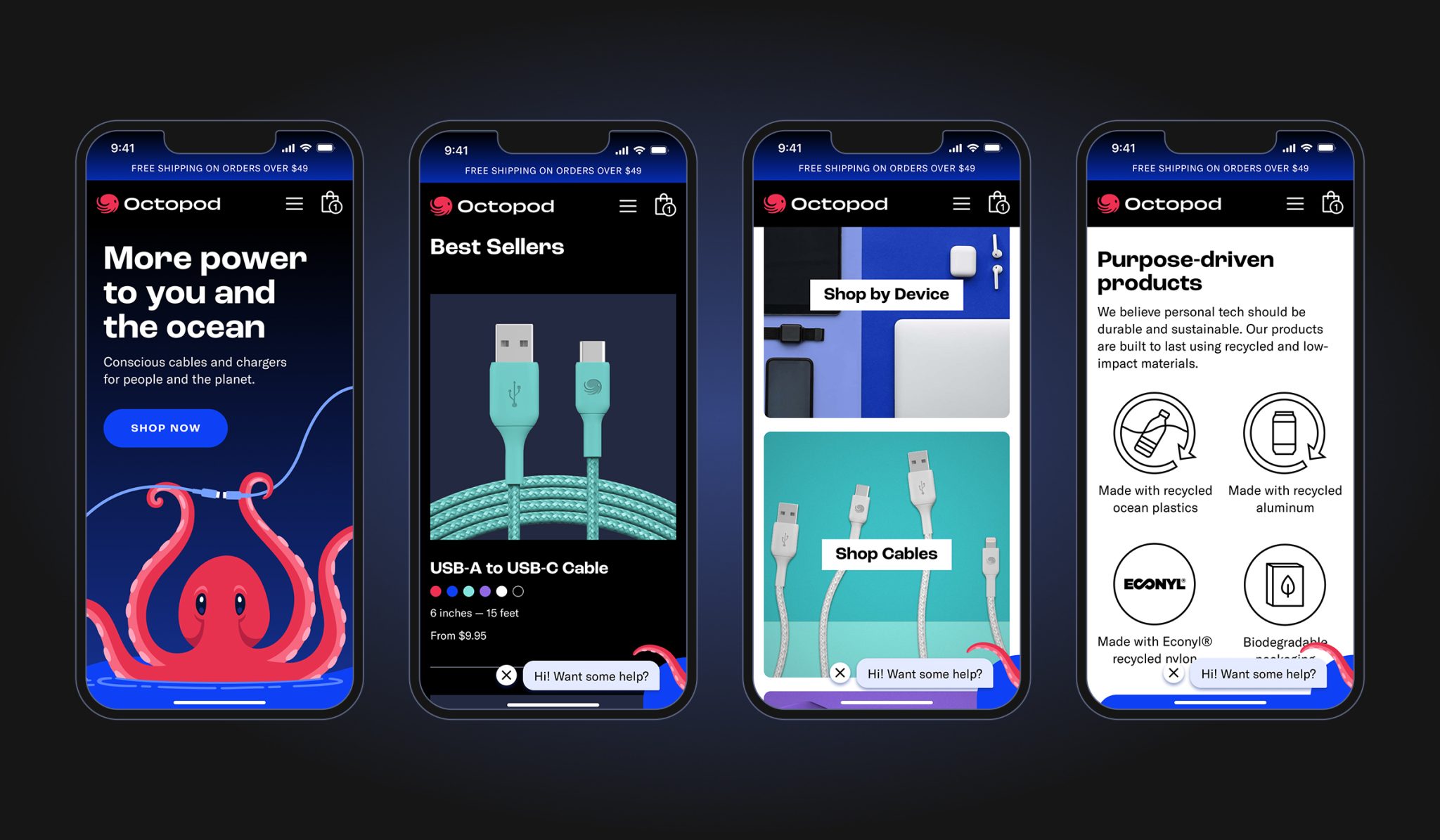 Octopod Student Brand Design Concept for An Ocean Friendly e-commerce ...