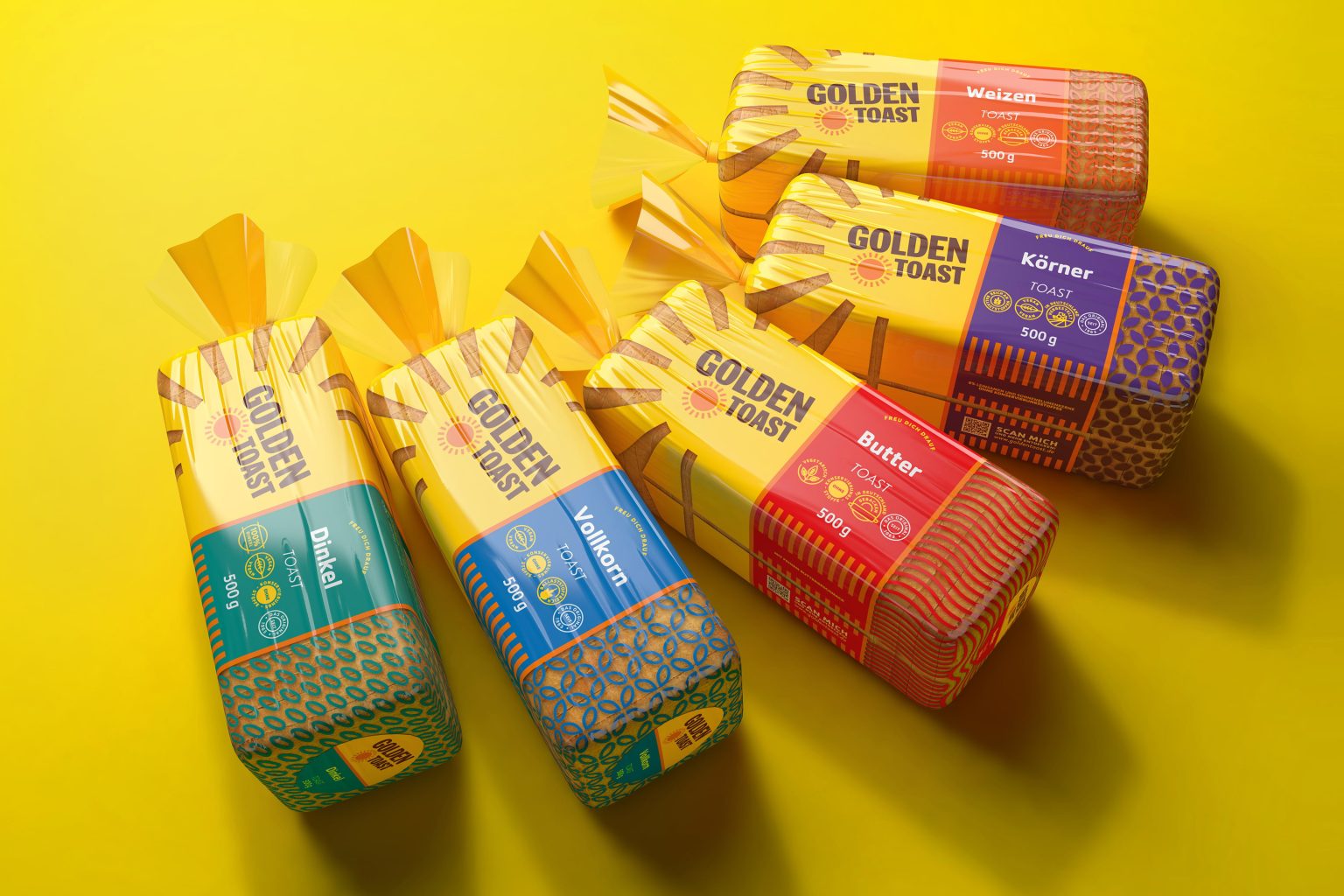 Packaging Design for Golden Toast by Lieken Brot - World Brand Design ...